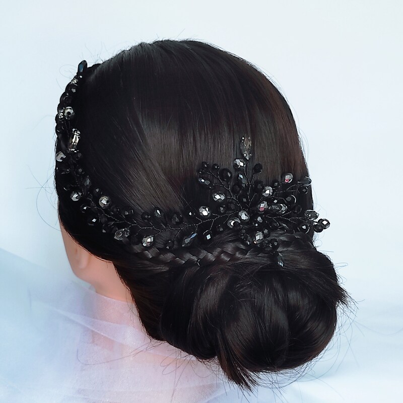 Black Wedding Hair Piece - Etsy