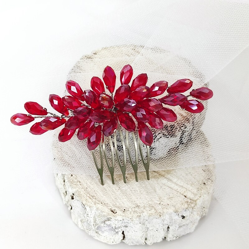 Red Bridal Hair - Etsy