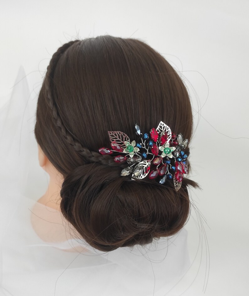 Crystal Red Wedding Headpiece / Crystal Hair Vine/ Red Crystal - Etsy