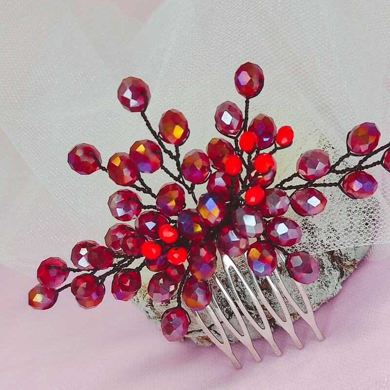 Red Hair Clips - Etsy UK