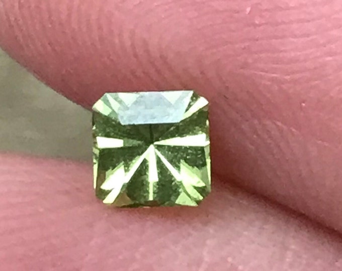 0.32 Carat Green Tourmaline 4mm Square Cut, Precision Faceted Loose ...