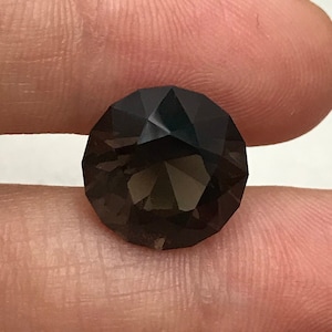 7.48 Carat Apache Tear 13mm Round Brilliant Cut, Faceted Loose, Dark ...