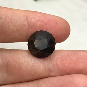 7.48 Carat Apache Tear 13mm Round Brilliant Cut, Faceted Loose, Dark ...