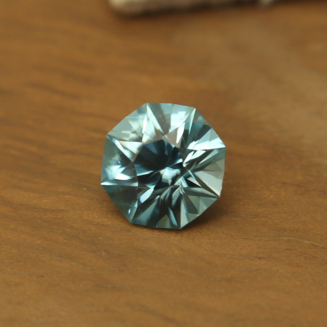 2.47 Carat Blue Zircon 7.6mm Octagon Cut, Precision Faceted Loose ...