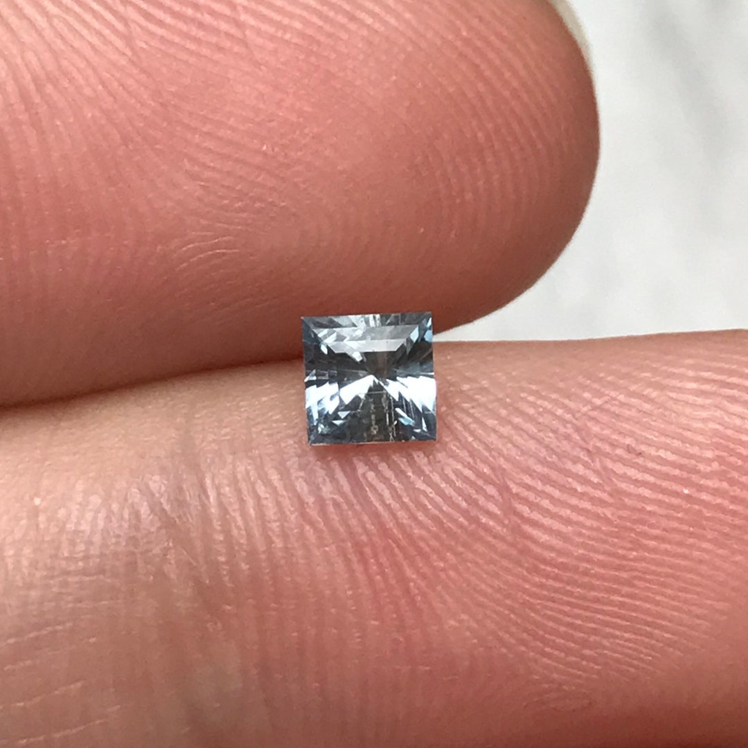 0.49 Carat Light Blue Montana Sapphire 4mm Square Cut, Natural Unheated ...