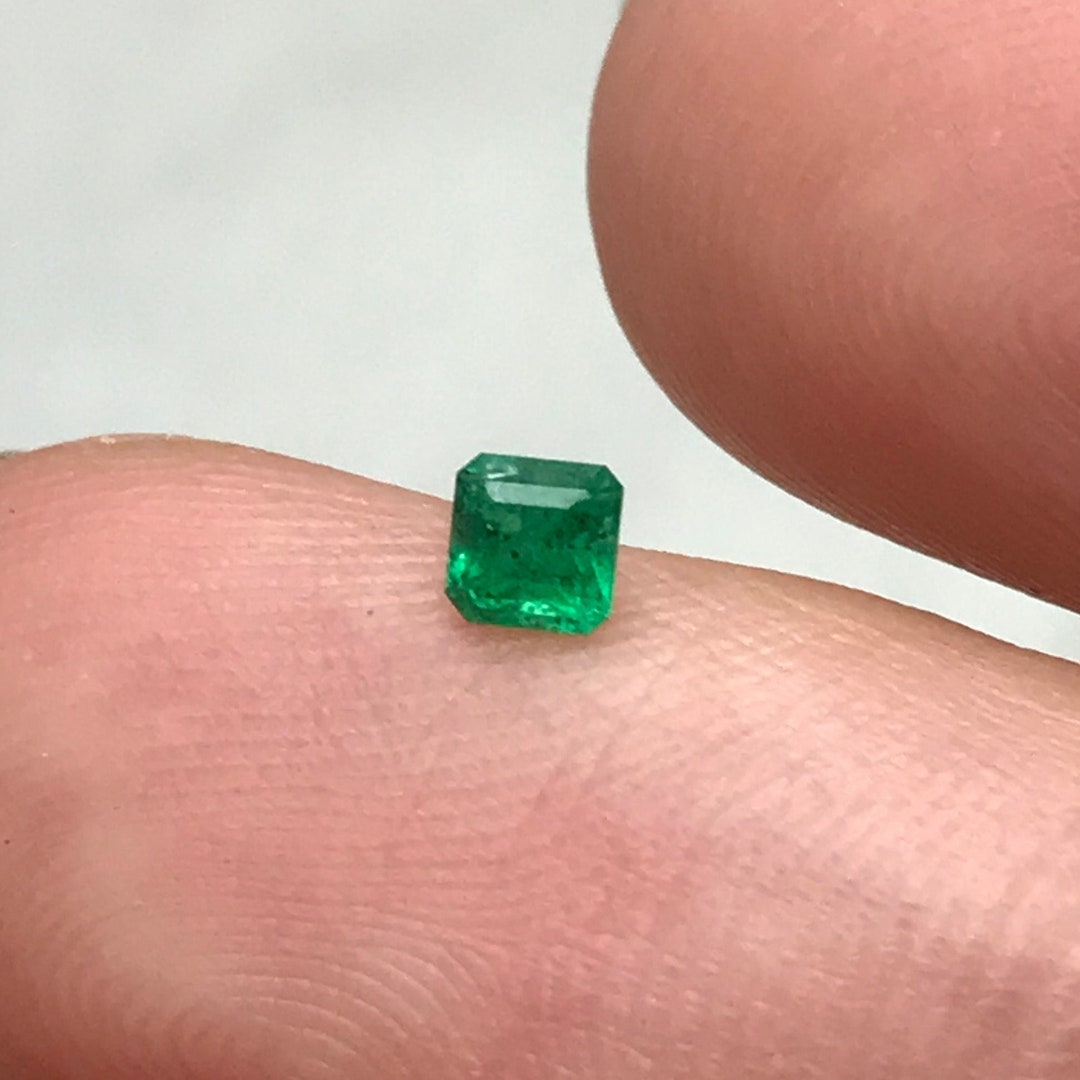 3mm Green Emerald 0.16 Carat Square Step Cut, Precision Faceted Loose ...