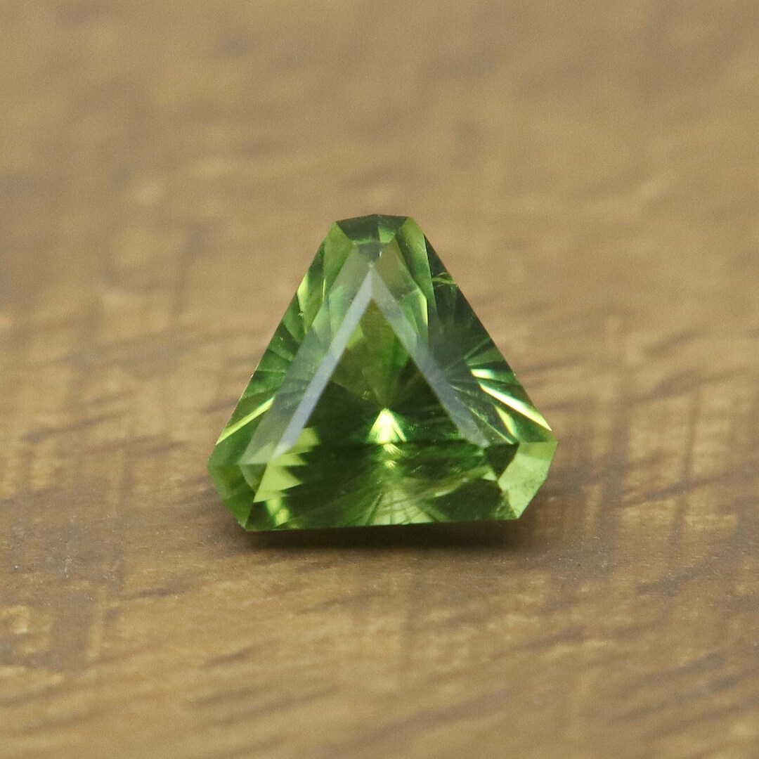 1.48 Carat Green Peridot 6.85mm Triangle Cut, Precision Faceted Loose ...