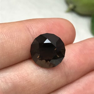 7.48 Carat Apache Tear 13mm Round Brilliant Cut, Faceted Loose, Dark ...