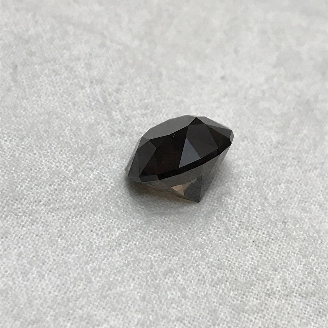 7.48 Carat Apache Tear 13mm Round Brilliant Cut, Faceted Loose, Dark ...