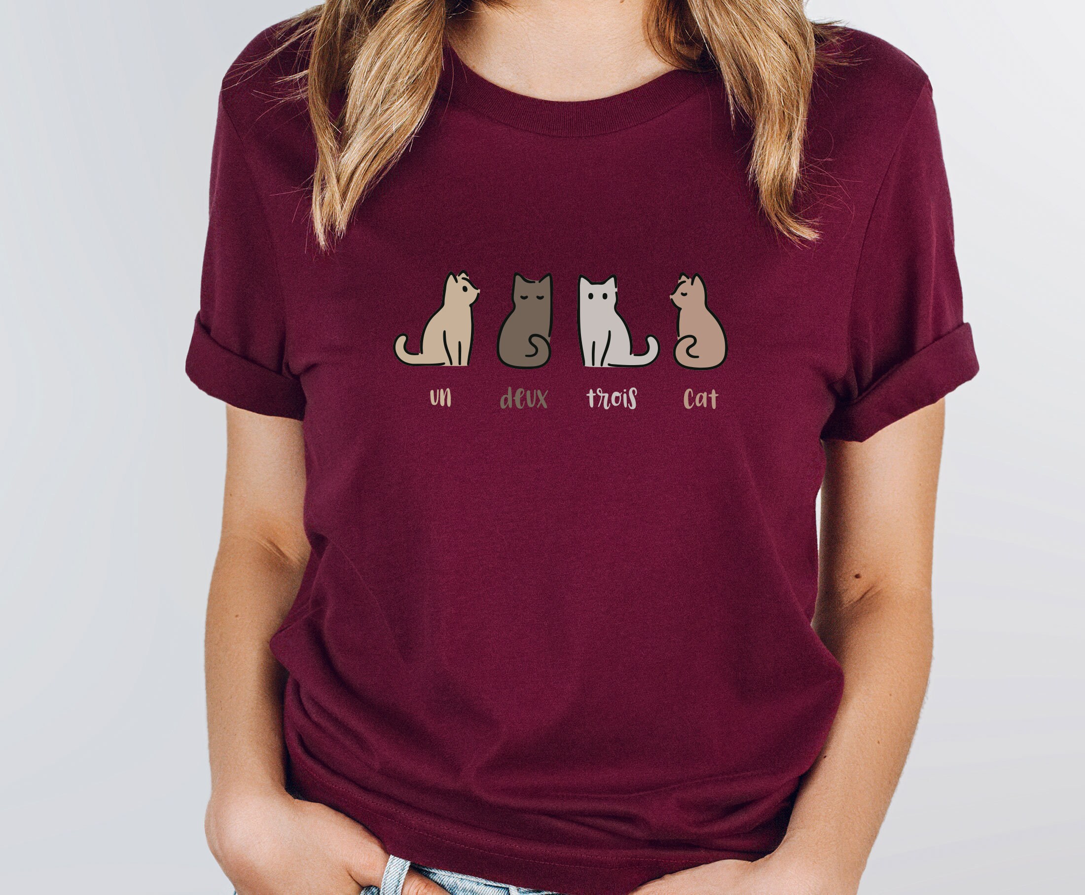 Cat T-shirt Cat Shirt Cat Lovers Gift Un Deux Trois Cat - Etsy UK