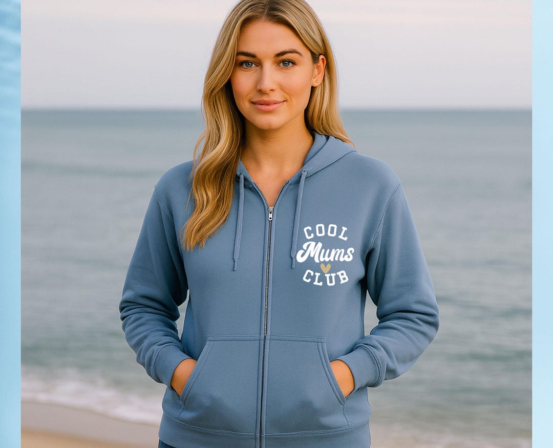 Cool Mums Club Full Zip Hoodie, Mum Birthday Gift, Mothers Day Hoodie ...