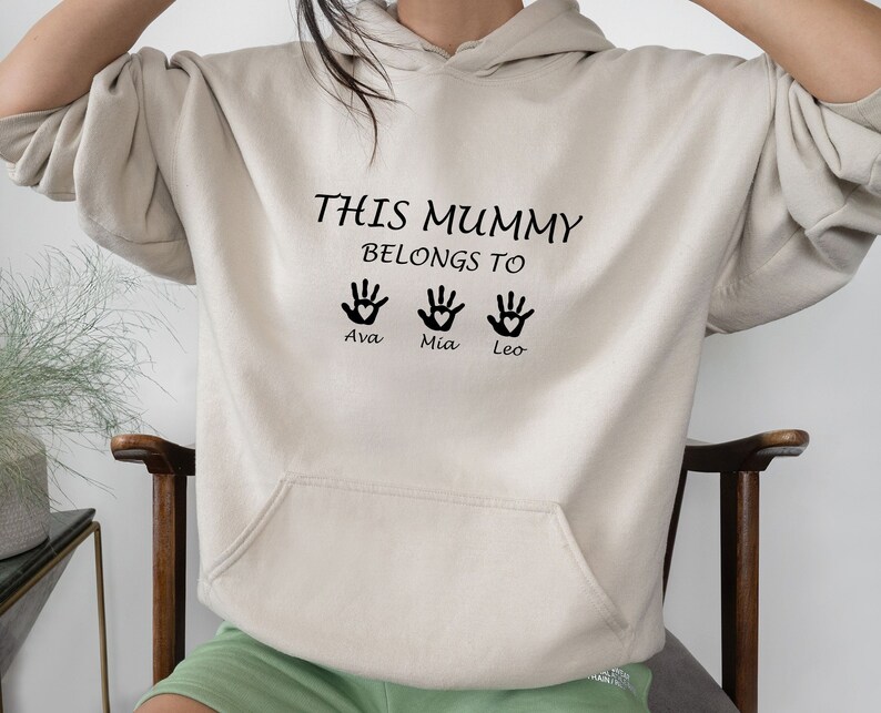 This Mummy Belongs Custom Mama Hoodie Personalised Mum - Etsy