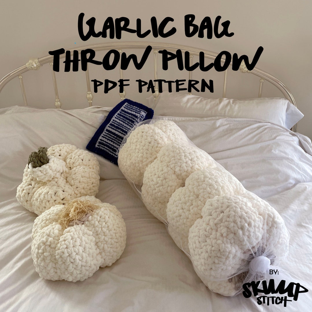 Crochet Garlic Bag Throw Pillow PDF Pattern - Etsy