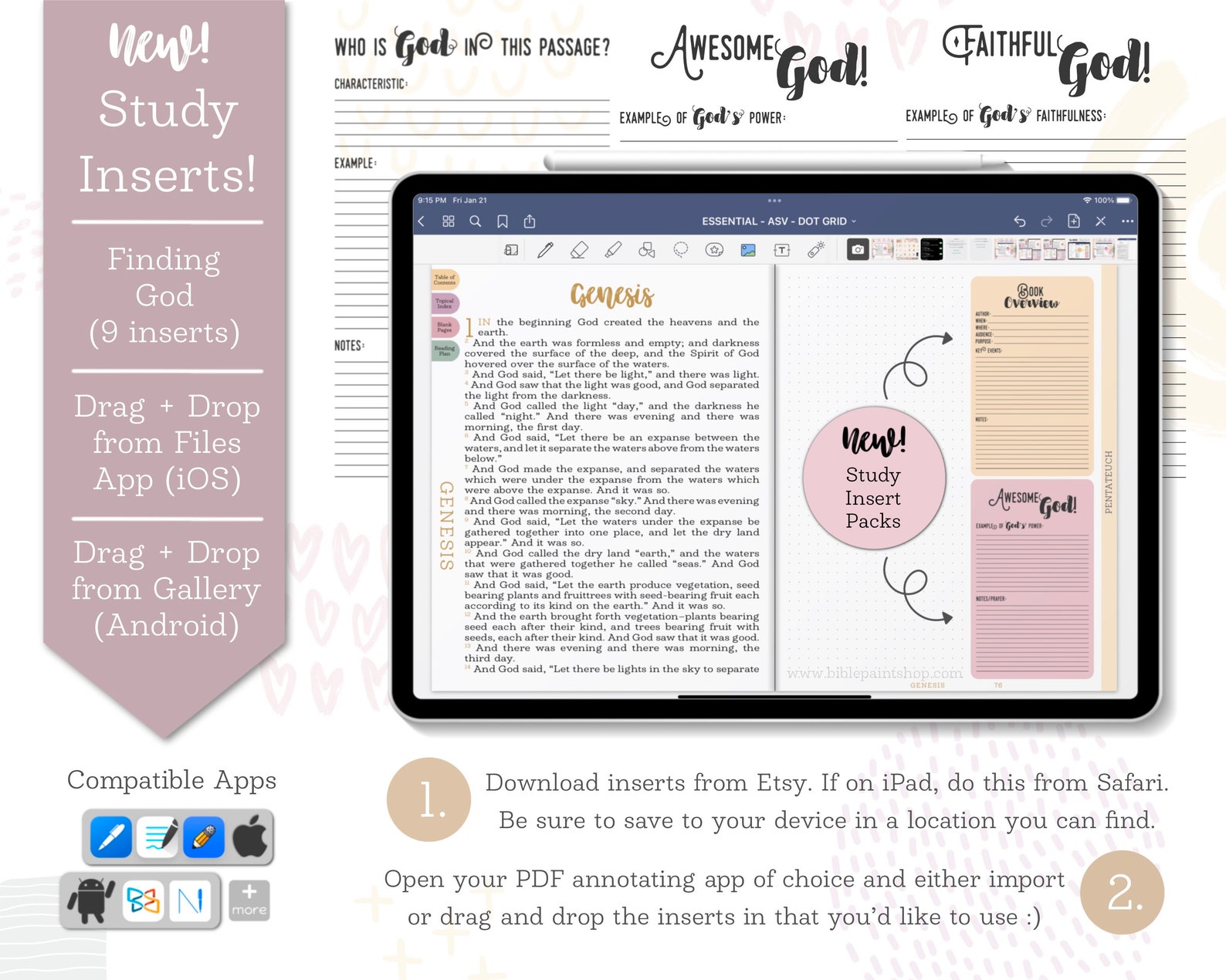 Bible Study Inserts | Digital Stickers | Bible Stickers | Bible Journal ...
