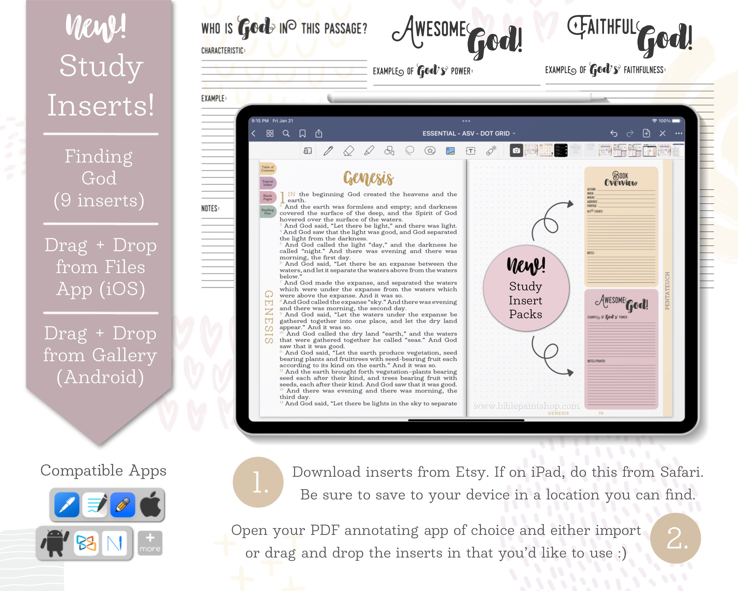 Bible Study Inserts | Digital Stickers | Bible Stickers | Bible Journal ...