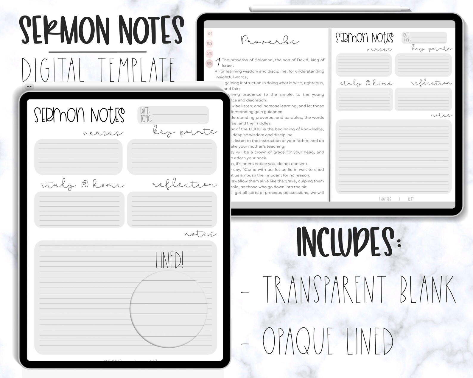Sermon Notes Inserts Digital Stickers Digital Inserts - Etsy