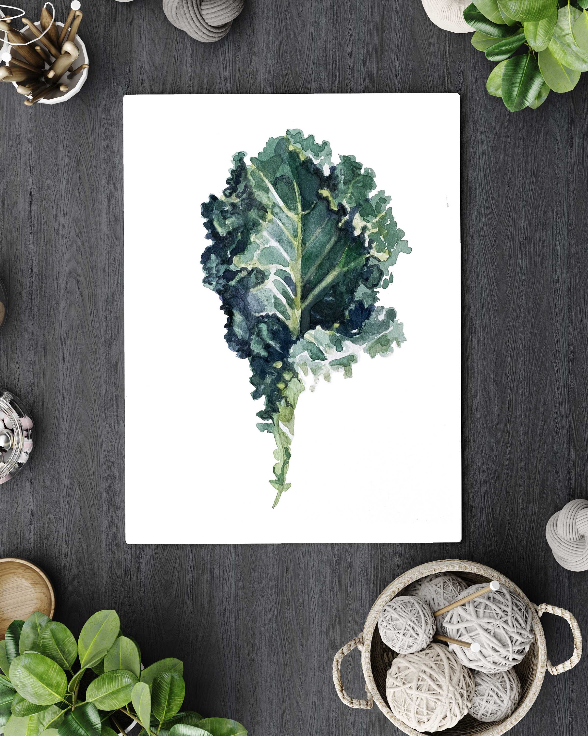 Kale Art Print Botanical Painting Kale Watercolor - Etsy UK
