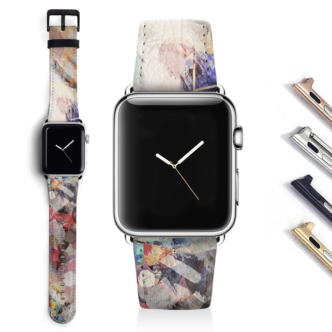 Abstract Painting Apple Watch Band 41mm Women, Apple Watch Strap, White ...