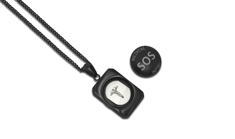 Unisex Medi Safe SOS Pendant Necklace Medical Alert Medic - Etsy