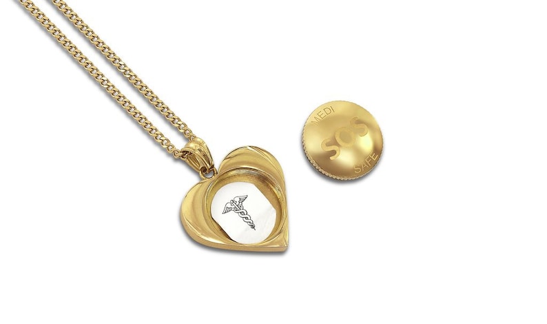 Ladies Medi Safe SOS Heart Necklace Medical Alert Medic ID - Etsy