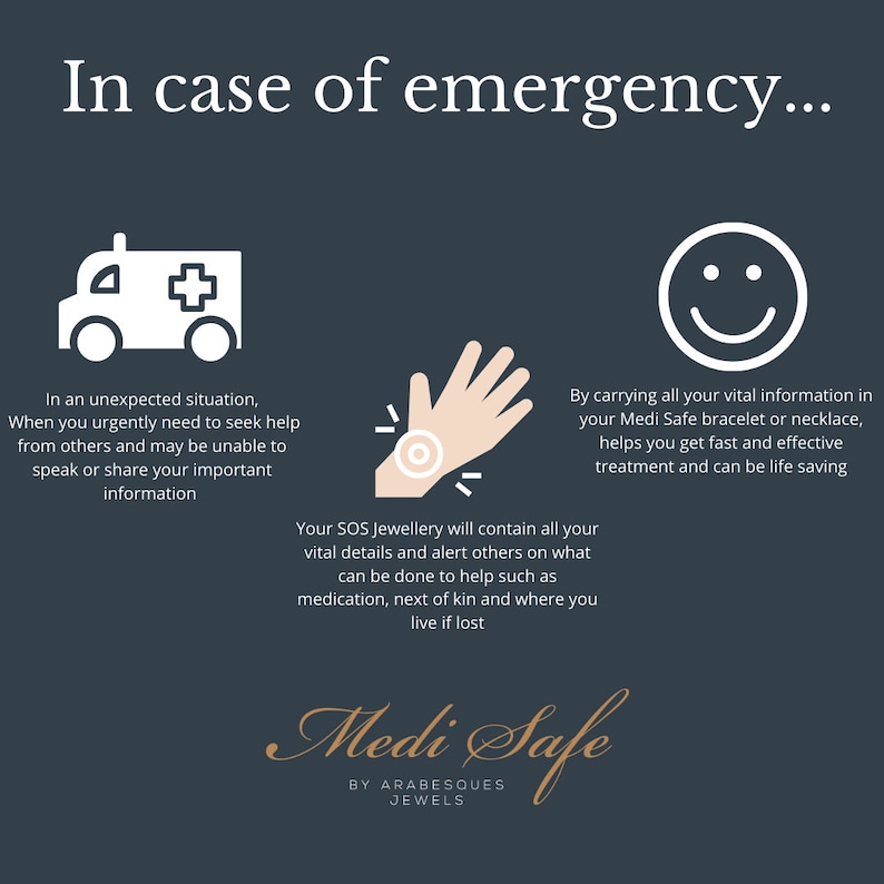 Ladies Rose Gold Heart SOS Necklace Medical Alert Jewellery - Etsy