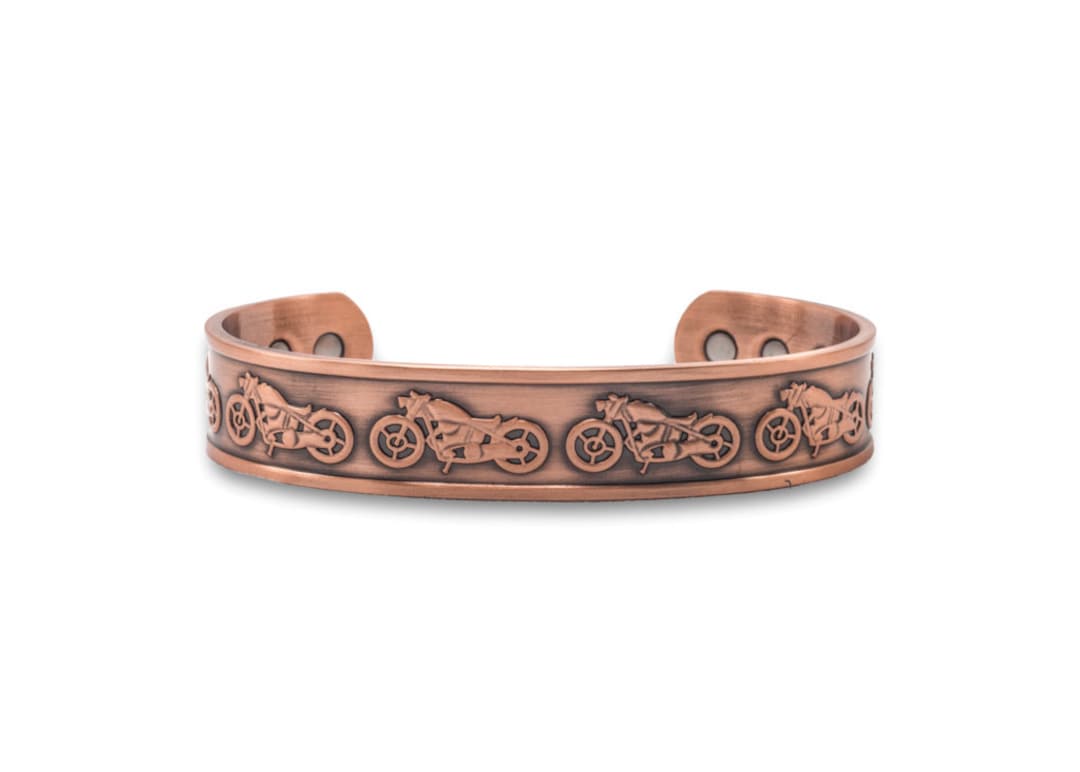 Mens Motorbike Magnetic Bangle Bracelet in Copper - Etsy