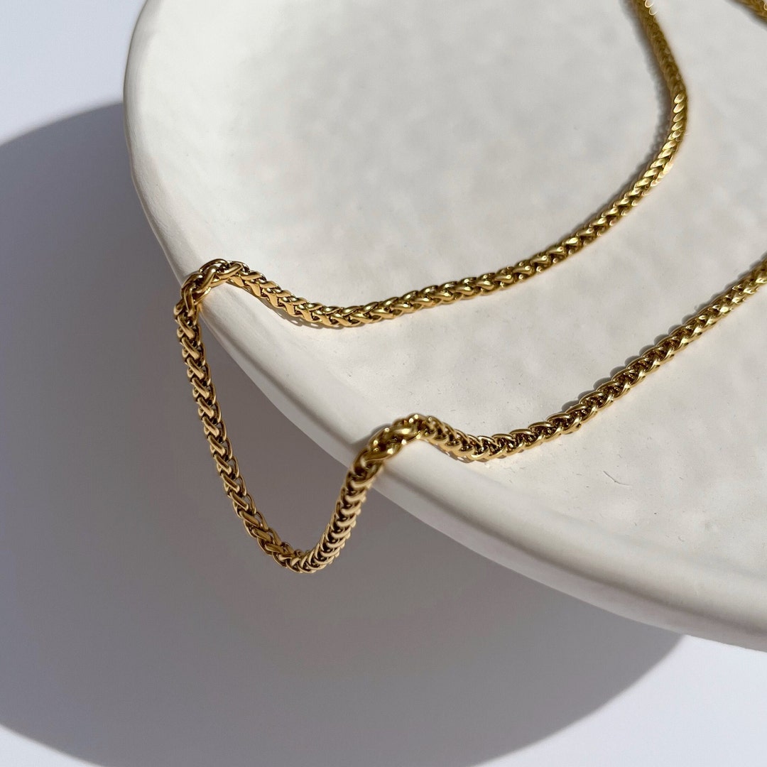 18ct Gold Plated Snake Rope Chain Necklace, Layering and Stackable ...