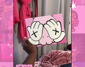 Pink Kaws Painting - Etsy