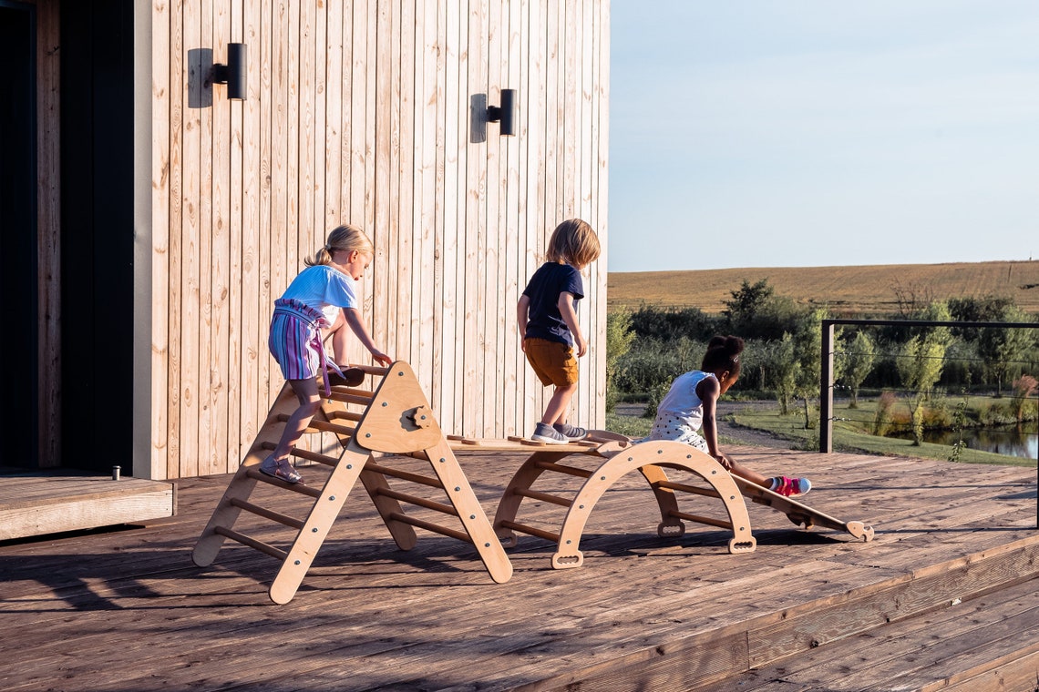Climbing Montessori Furniture Climbing Gym Wooden Play Set 3 - Etsy
