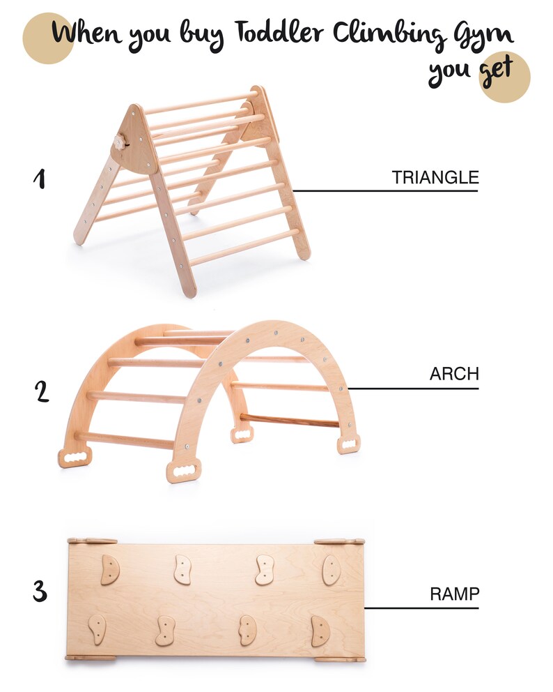 Climbing Montessori Furniture Climbing Gym Wooden Play Set 3 - Etsy