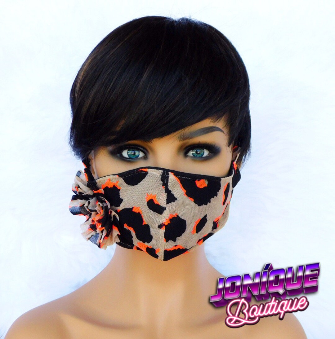 Leopard Print Mask, Leopard Mask, Dark Leopard Face Mask - Etsy