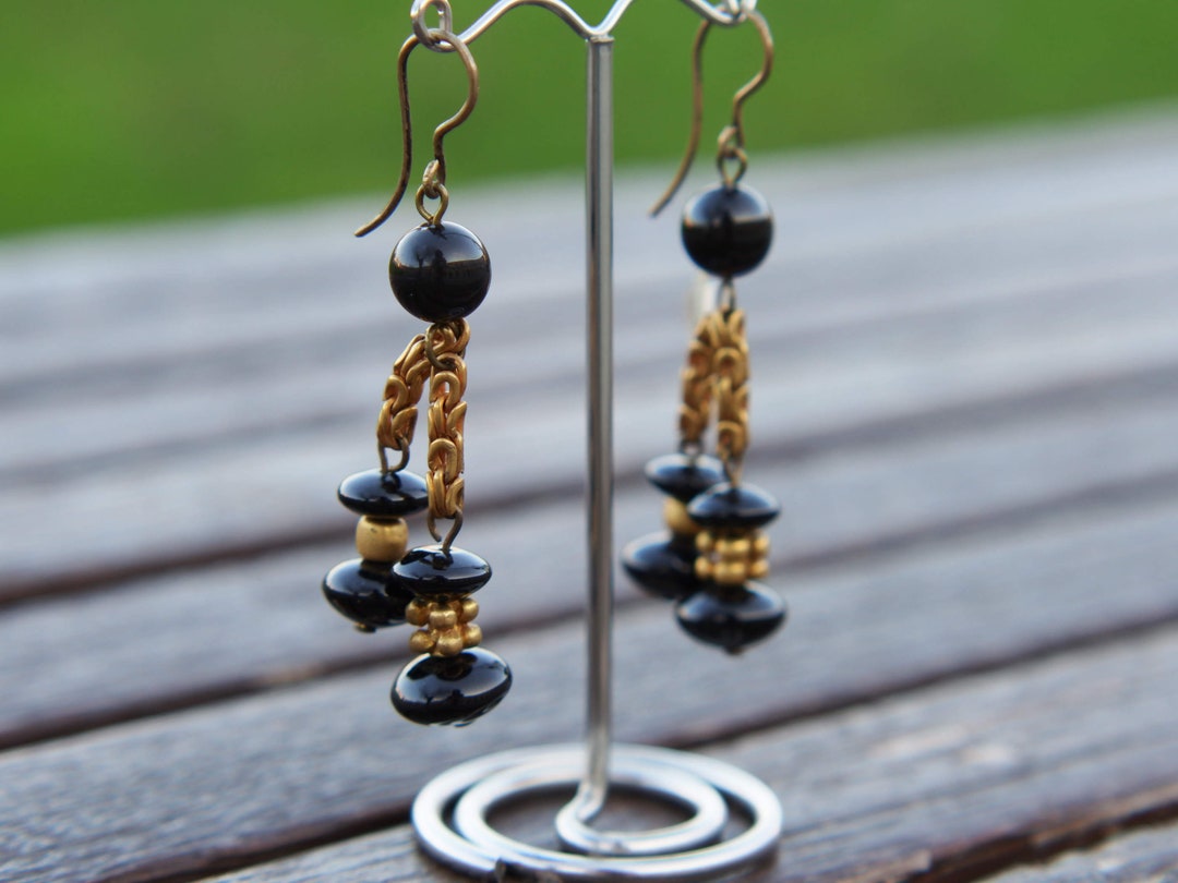Aztec Mayan Onyx Earrings Code OR7 - Etsy