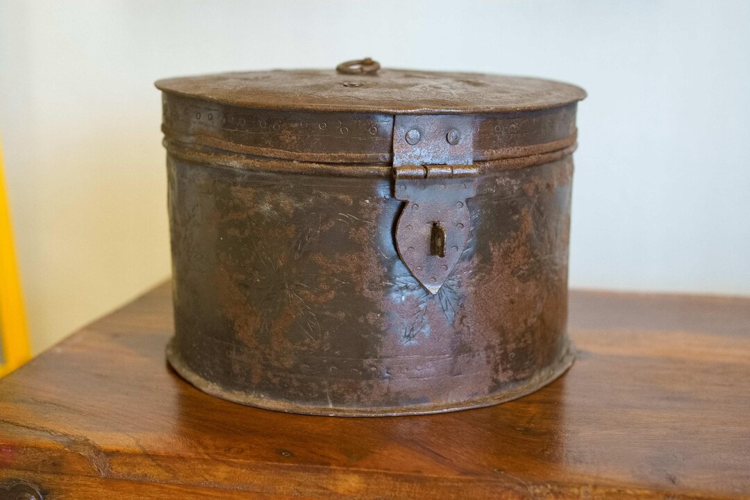 Antique Indian Metal Box - Etsy