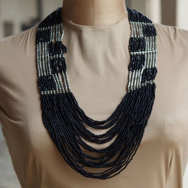 Multi Strand Beaded Necklace - Etsy