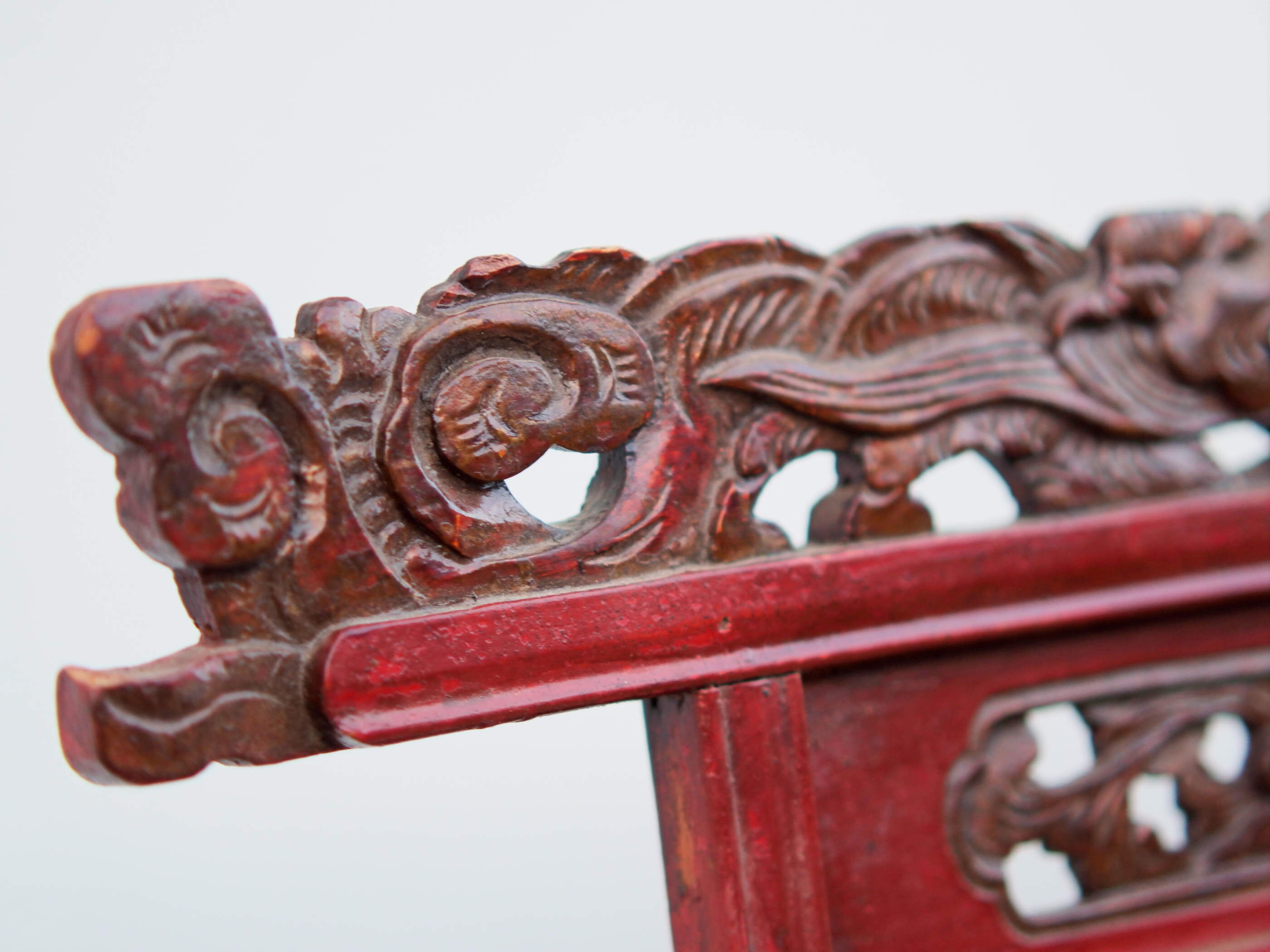 Chinese Lectern Cod.leggio1, Chinese Antiques, Engraved Wood, Red ...