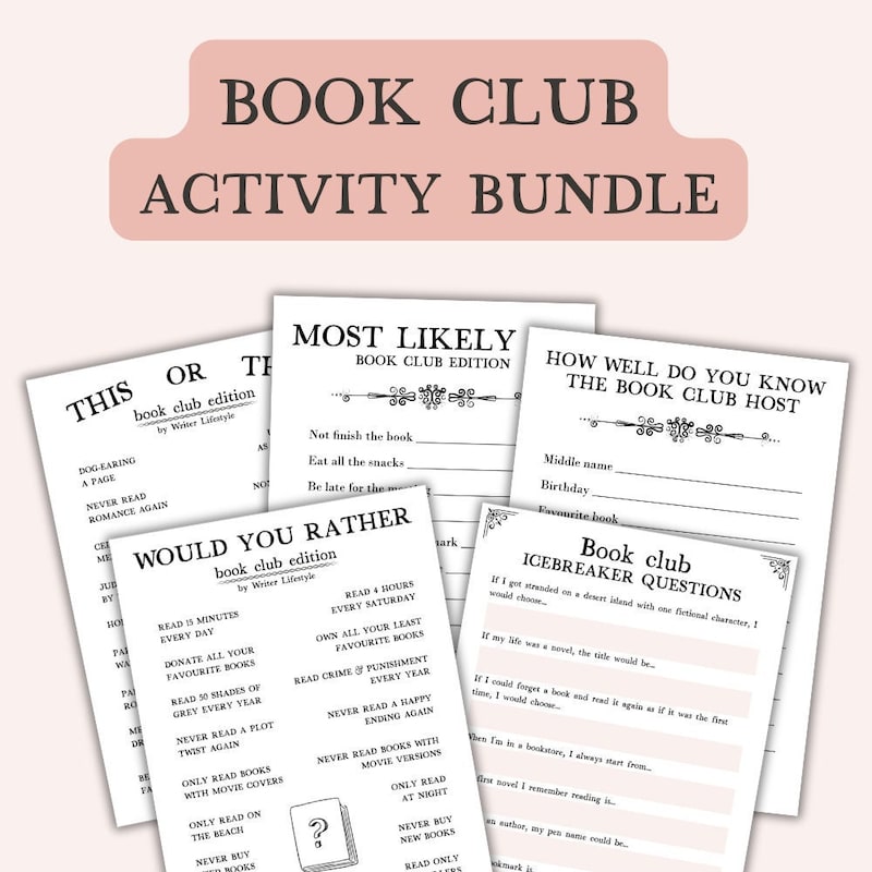 Book Club Games - Etsy