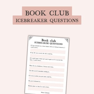 Icebreaker Questions for Book Club, Printable Games for Reading Group ...
