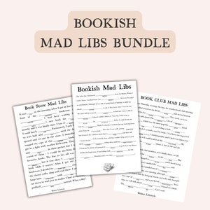 Printable Mad Libs Bundle for Bookworms, Book Club Game, Funny Party ...