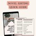 Quick Guide and Cheat Sheets to Editing Your Novel, Printables for ...