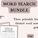 Word Search Bundle for Bookworms, Printable Word Games, Book Club ...