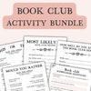 Printable Game Bundle for Book Clubs, Bookworm Party Games, Book Club ...