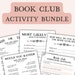 Printable Game Bundle for Book Clubs, Bookworm Party Games, Book Club ...