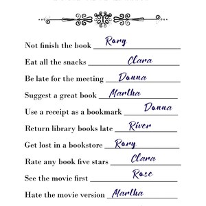 Book Club Game Printable most Likely To, Fun Party Games for Adults ...