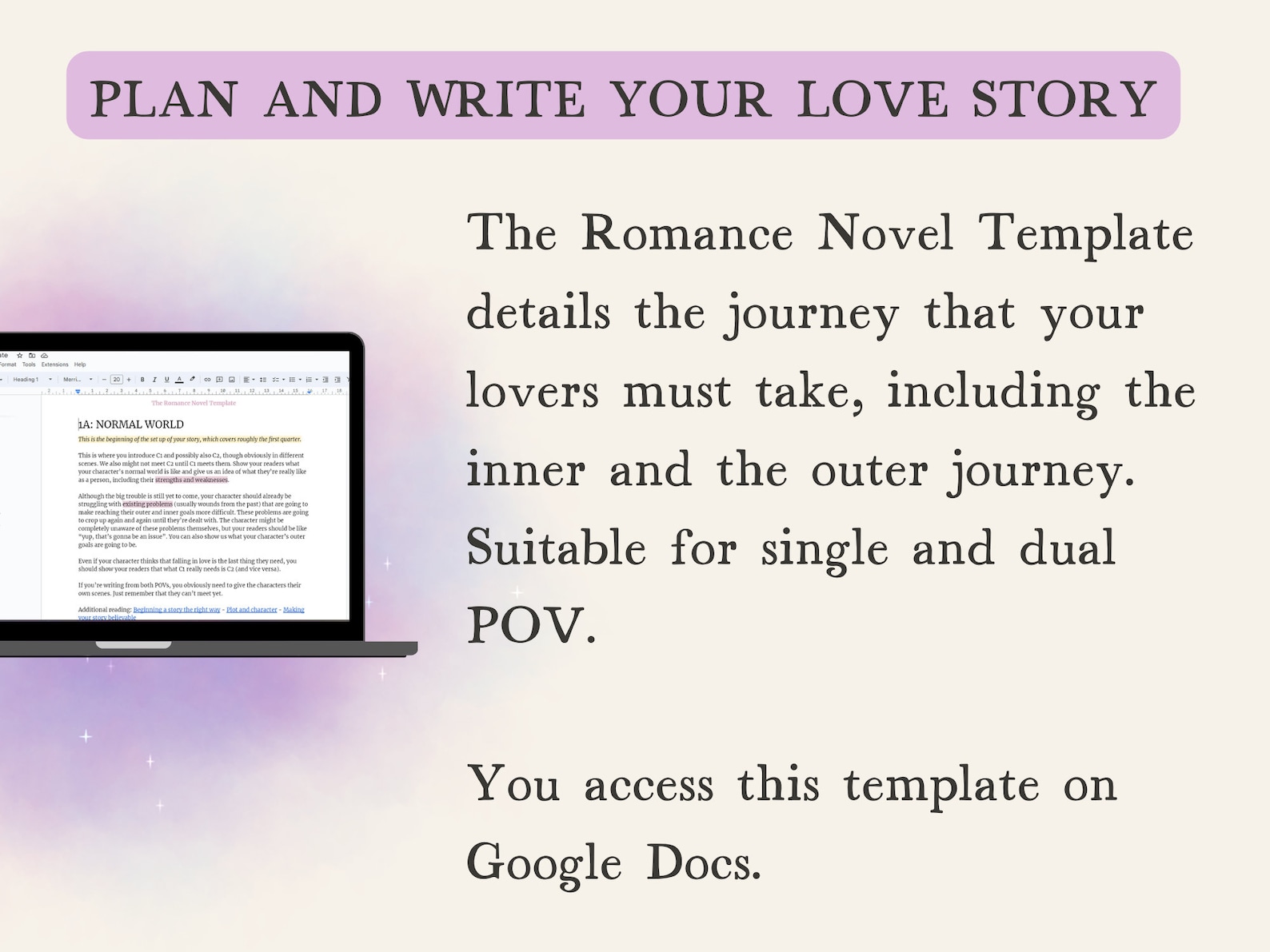 Romantasy Starter Kit With Romance Novel Template and Fantasy ...