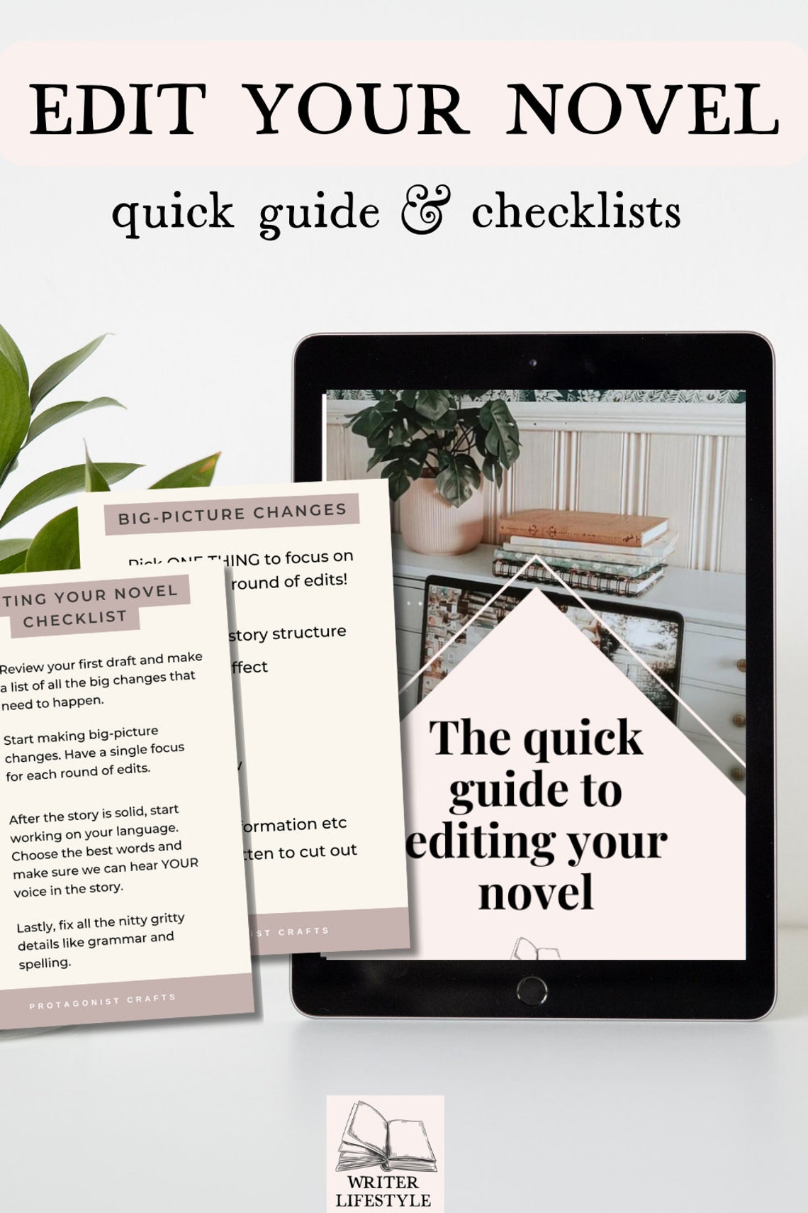 Quick Guide and Cheat Sheets to Editing Your Novel, Printables for ...