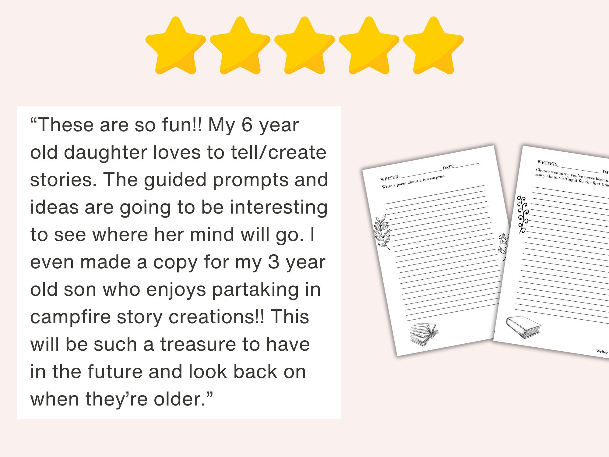 Story Prompts for Kids, Printable Writing Prompt Pages for Middle ...