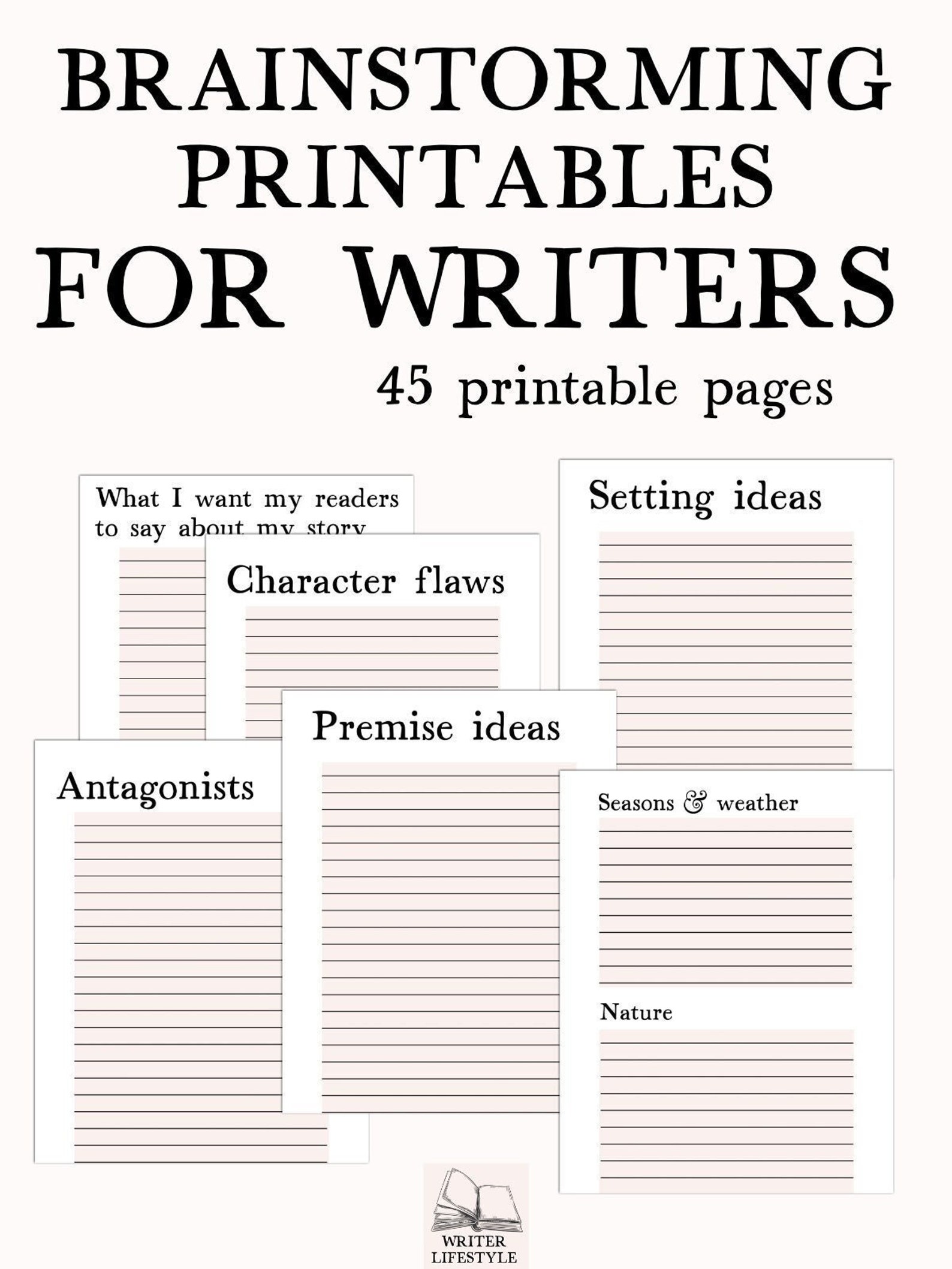 Brainstorming Printables for Writers Worksheets to Help You | Etsy
