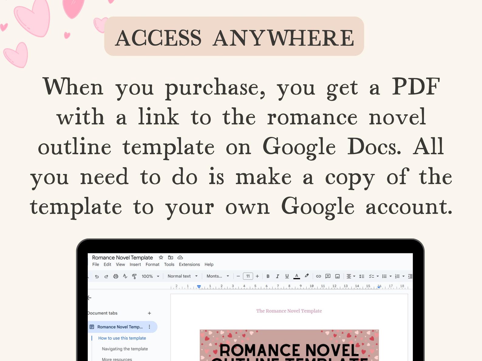 Romance Novel Outline Template for Google Docs - Etsy