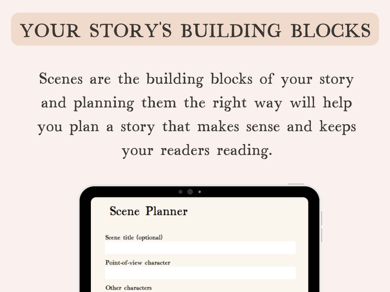 Novel Scene Planner Printable, Novel Outline Template, Writing a Novel ...