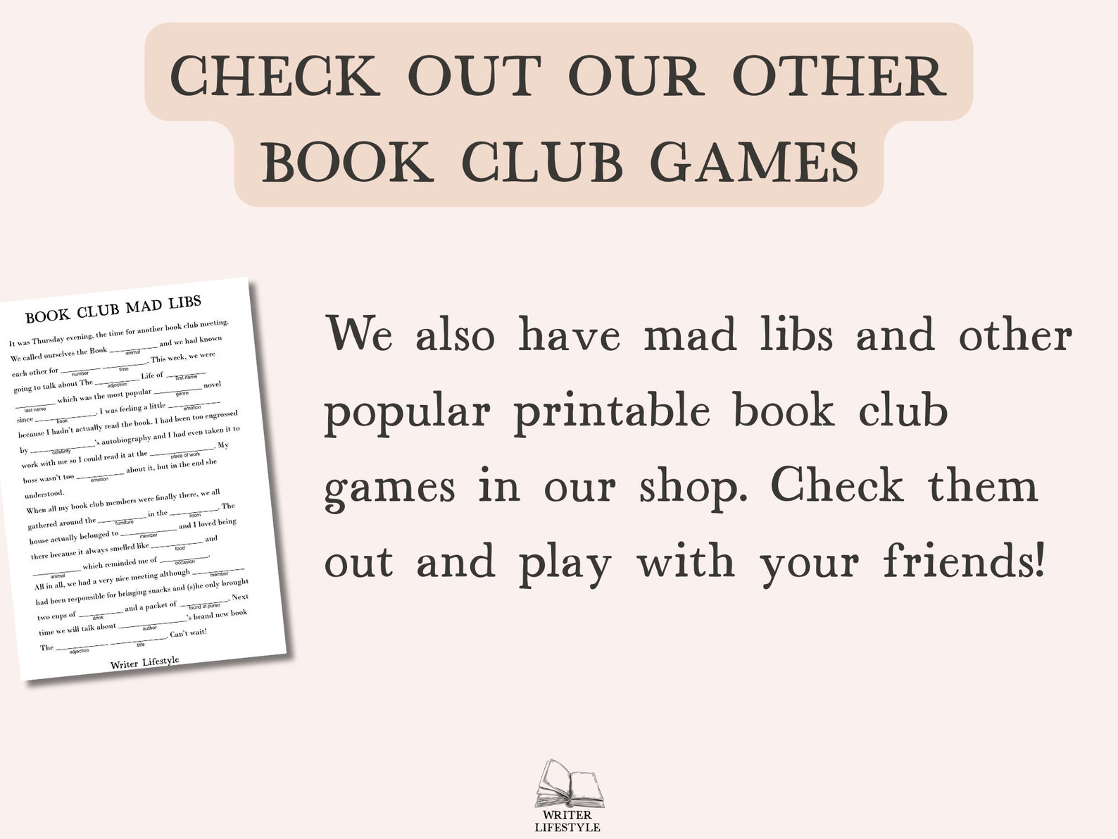 Book Club Game Printable "most Likely To", Fun Party Games for Adults ...